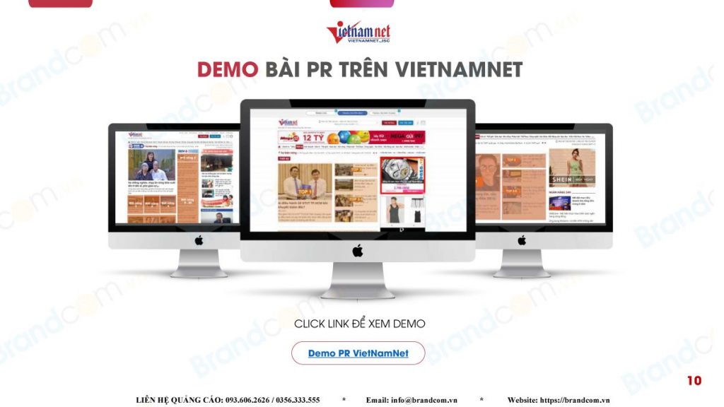 Bảng giá quảng cáo báo vietnamnet năm 2021