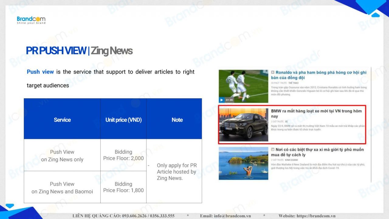 Bảng giá đăng bài PR trên báo điện tử Zing.vn 2023