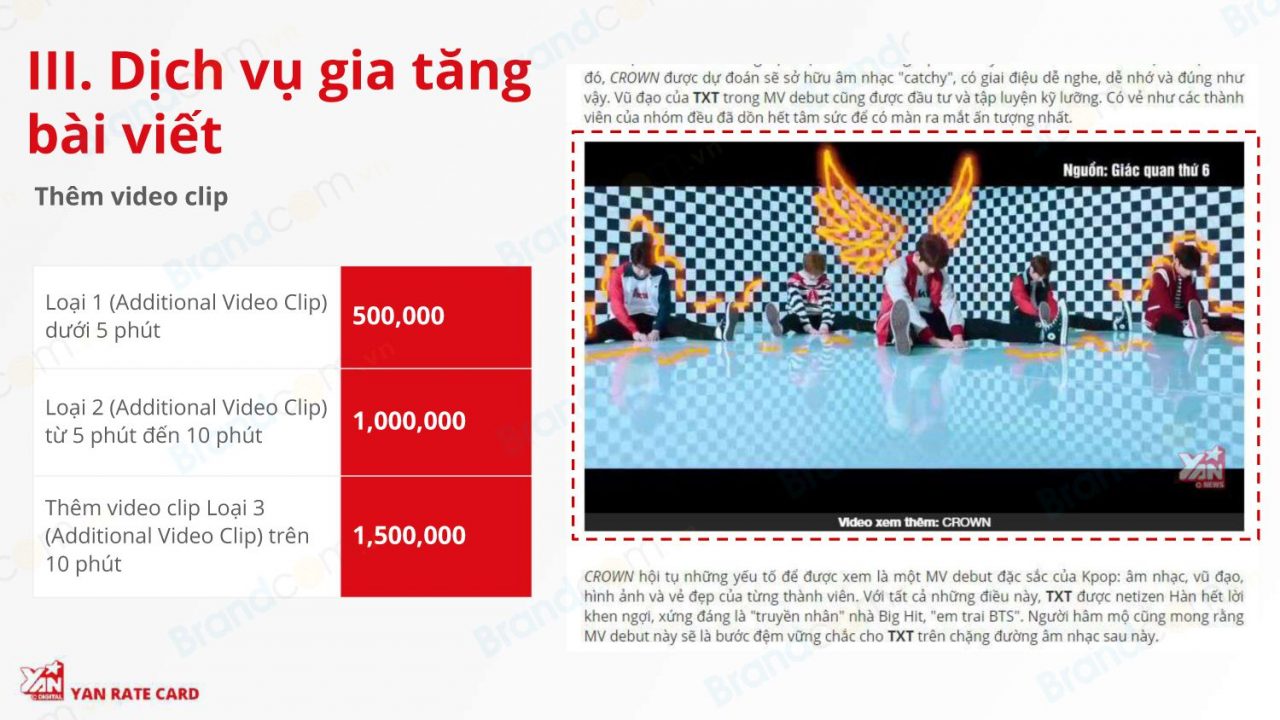 Báo giá quảng cáo báo điện tử yan.vn