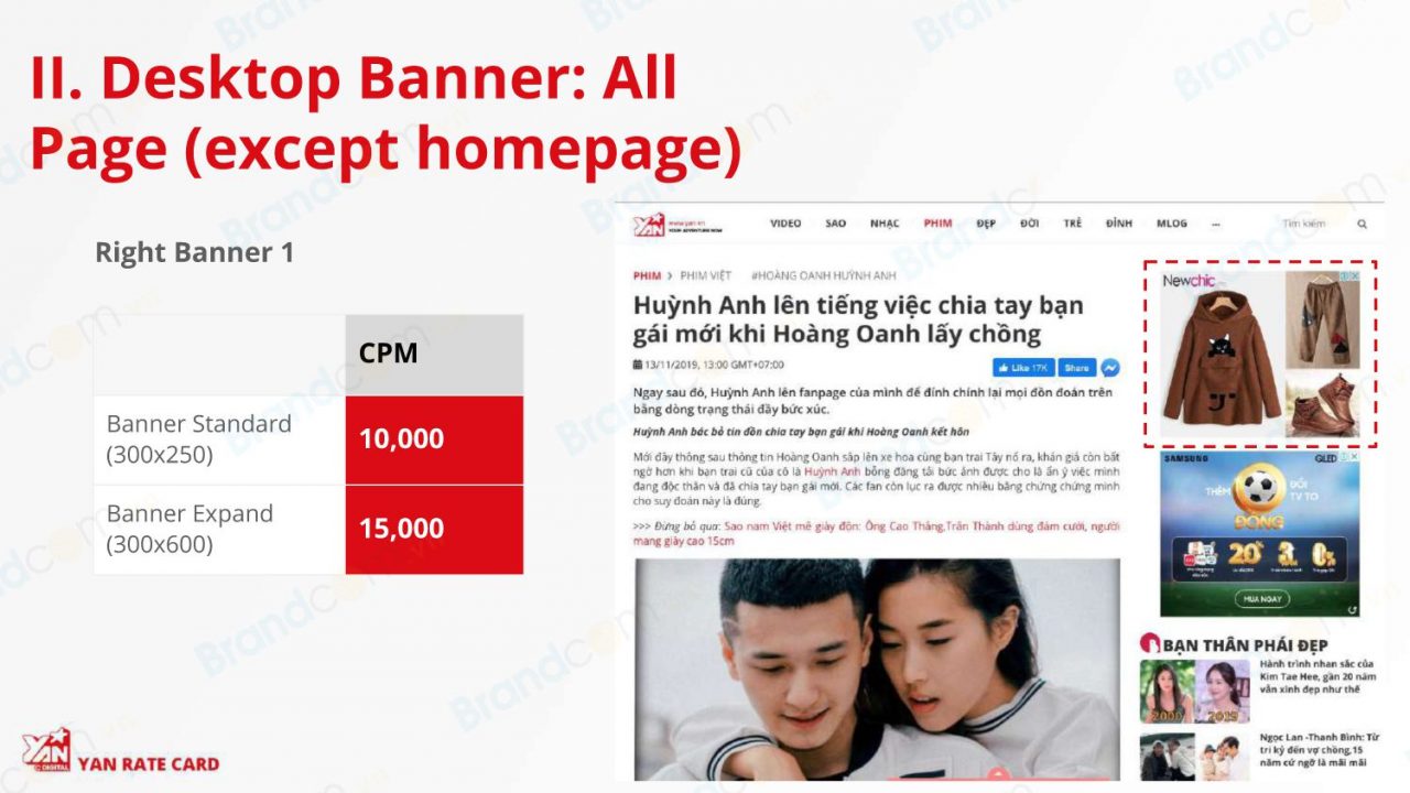 Báo giá quảng cáo báo điện tử yan.vn