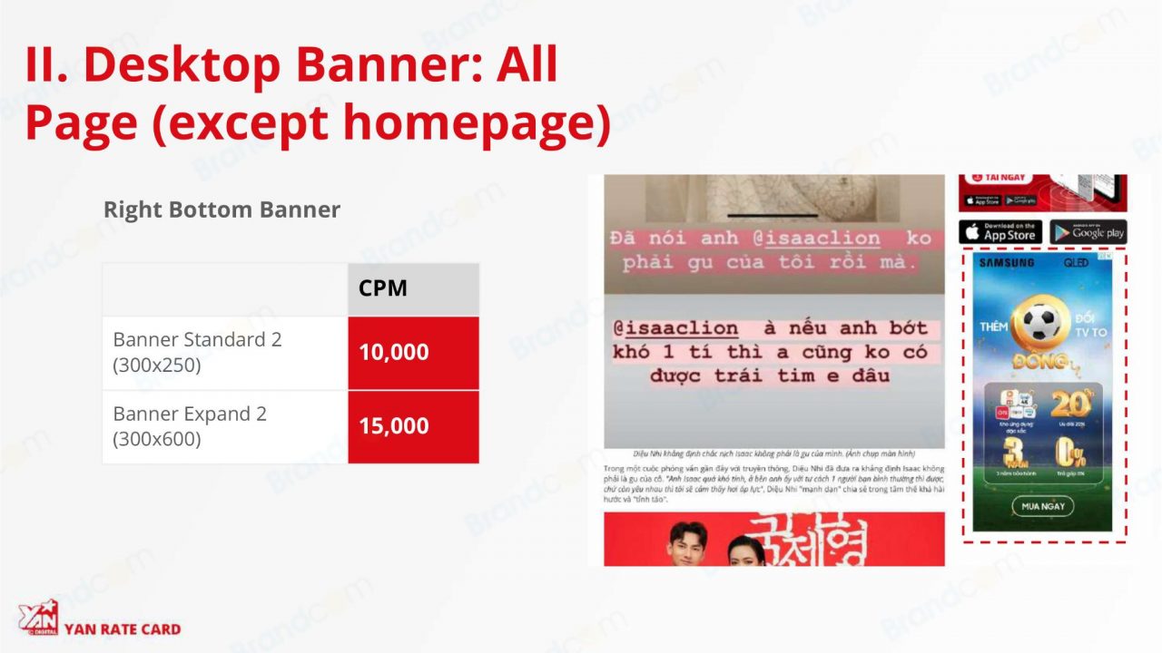 Báo giá quảng cáo báo điện tử yan.vn
